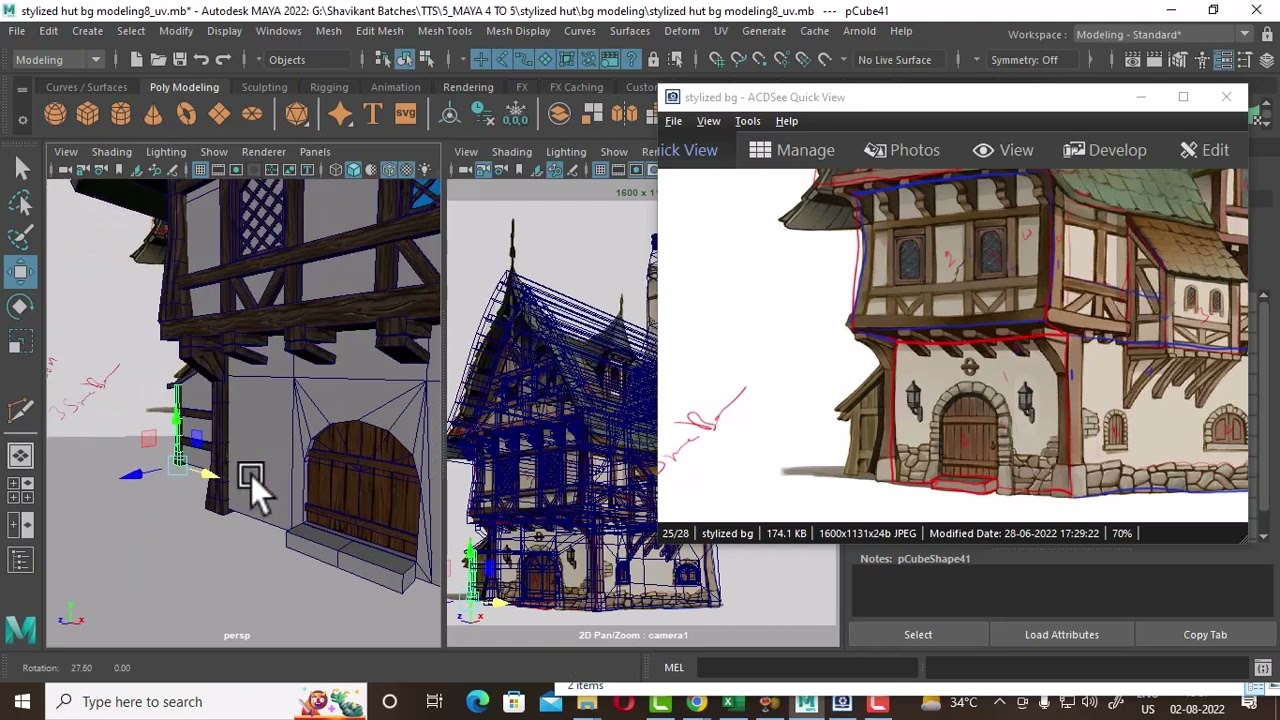 bg pt 9|stylized hut bg modeling| how to model bg| how to plan for ...