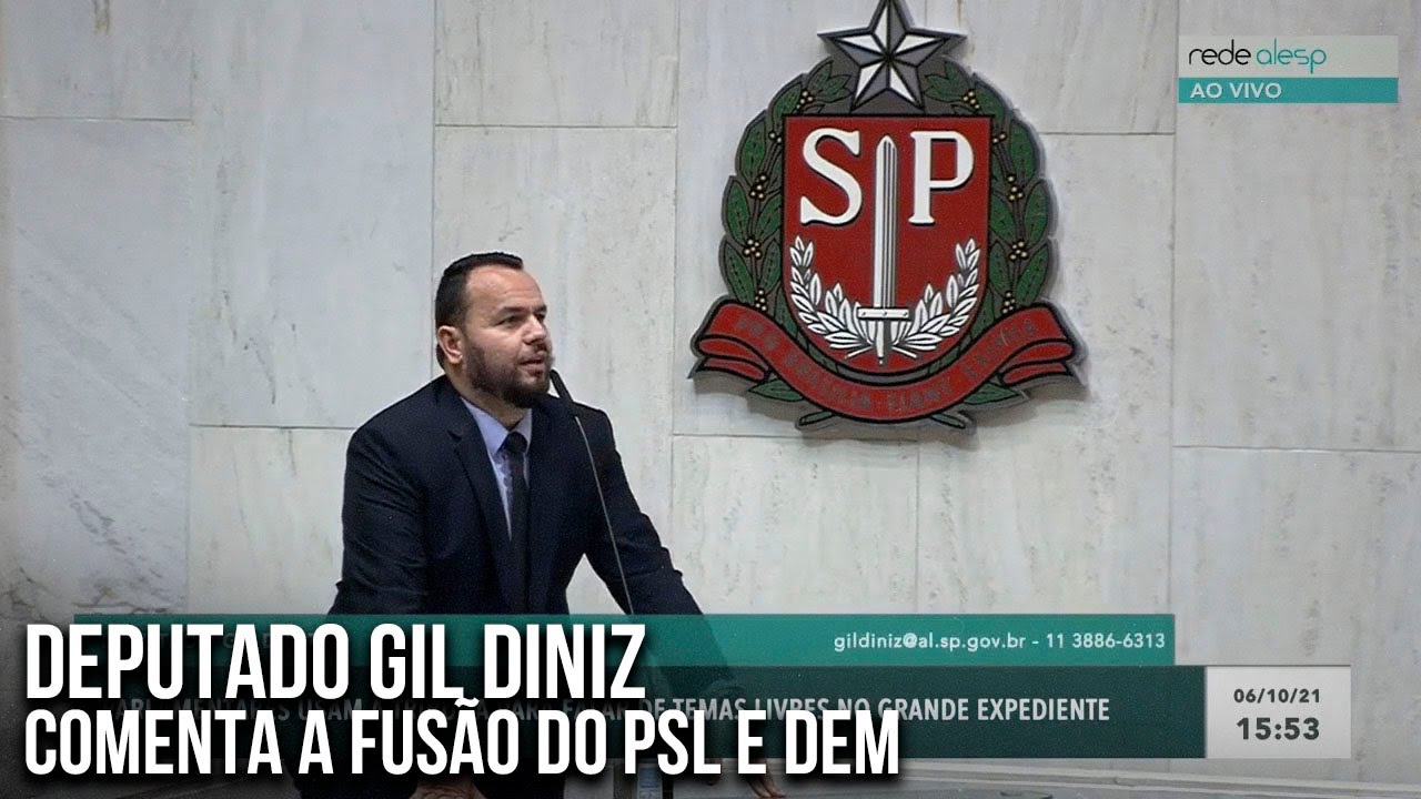 Deputado Estadual Gil Diniz comenta a fusão do PSL e DEM - YouTube