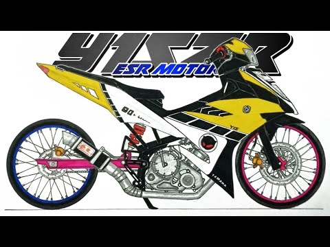 Vẽ Xe Độ || Vẽ Exciter ESR MOTOR || Cara lukis motor y15 zr ESR MOTOR ...