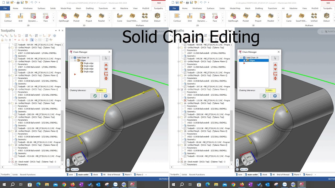 Mastercam - Solid Chain Editing |CAM SPECIALIZE| - YouTube