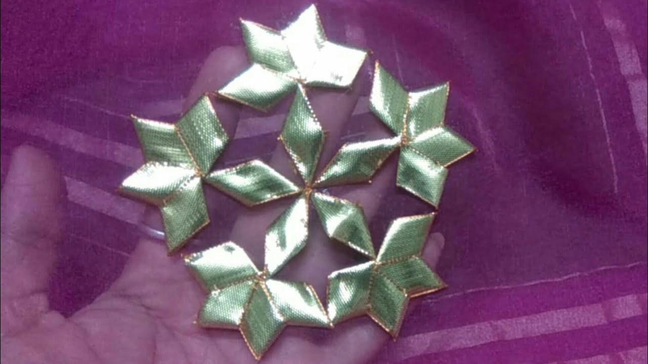 Gota flower | gota embroidery | gota work | gota saree design - YouTube