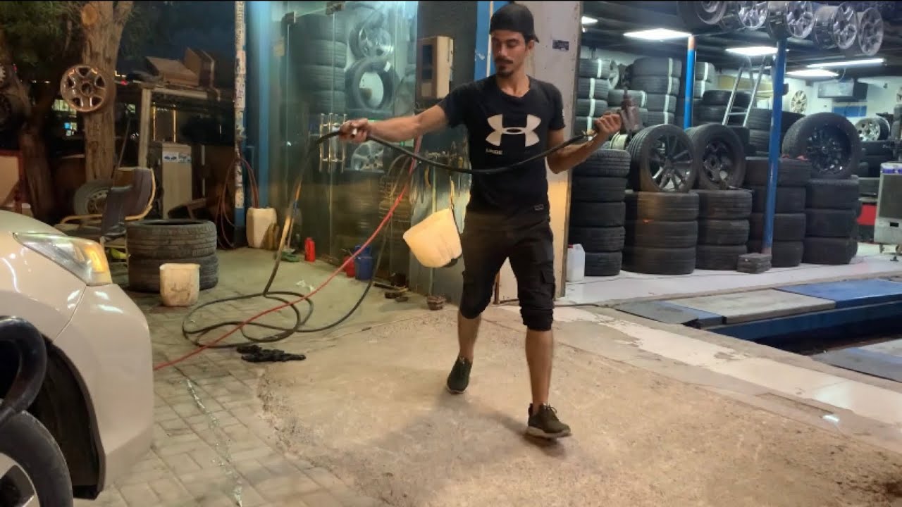 Puncturing: steps of car tire puncture - YouTube