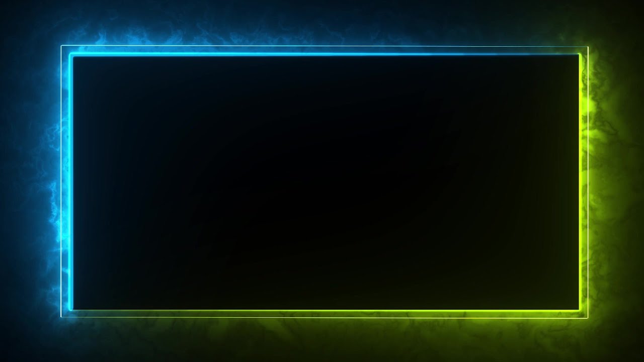 Glowing frame black screen | Neon light border | Frame template video ...