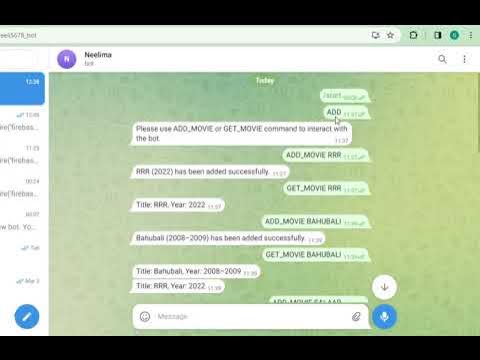 Telegram chatbot using firestore database - YouTube