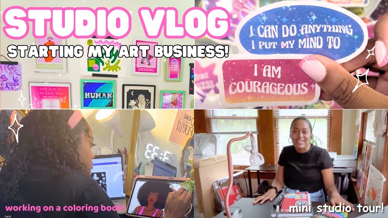 Starting An Art Business STUDIO VLOG: Art Studio Tour, Making Stickers ...