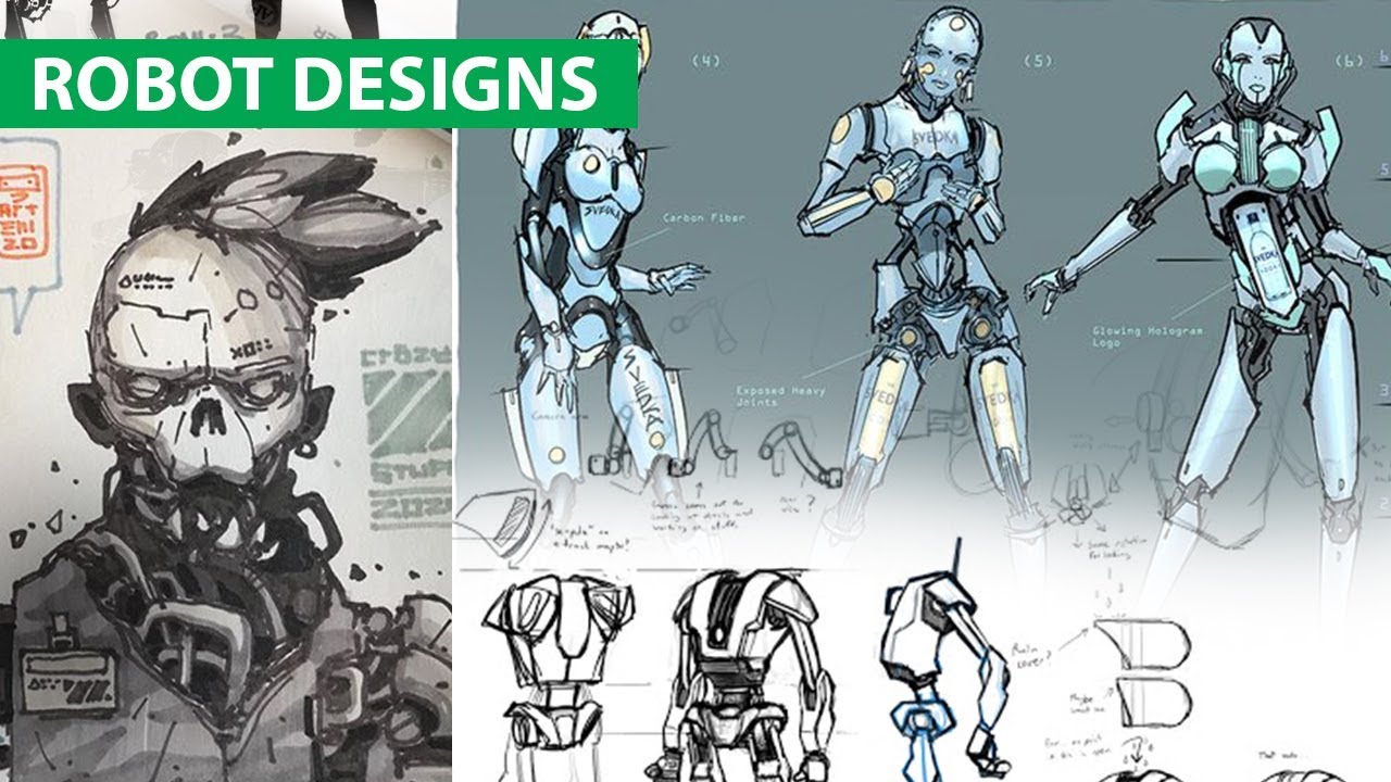 Robot Sketch Designs - YouTube