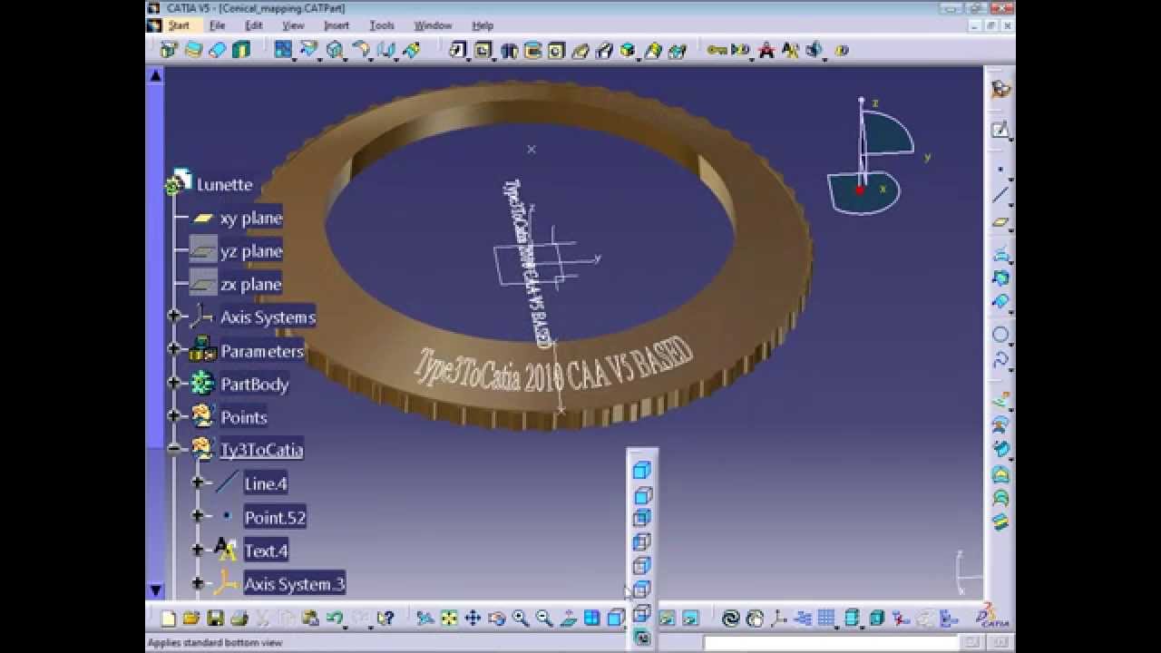 Conical text creation, projection and mapping for CAD files - CATIA V5 ...