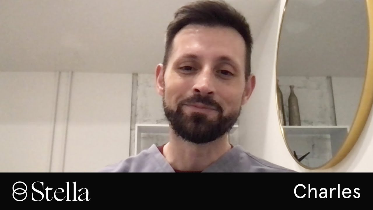 Charles Martinez, Nurse Practitioner at Stella Center in D.C., reads a ...