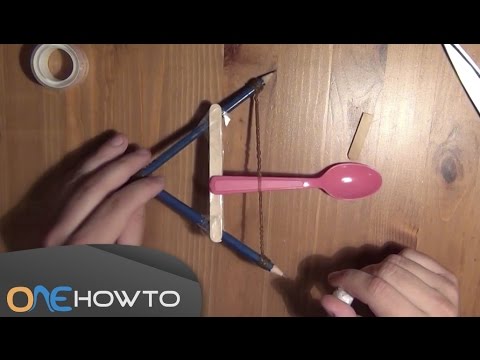 How to build a Catapult With Pencils and a Spoon - YouTube
