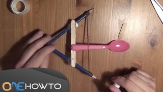 popsicle stick catapult with spoon - Woodworking Challenge