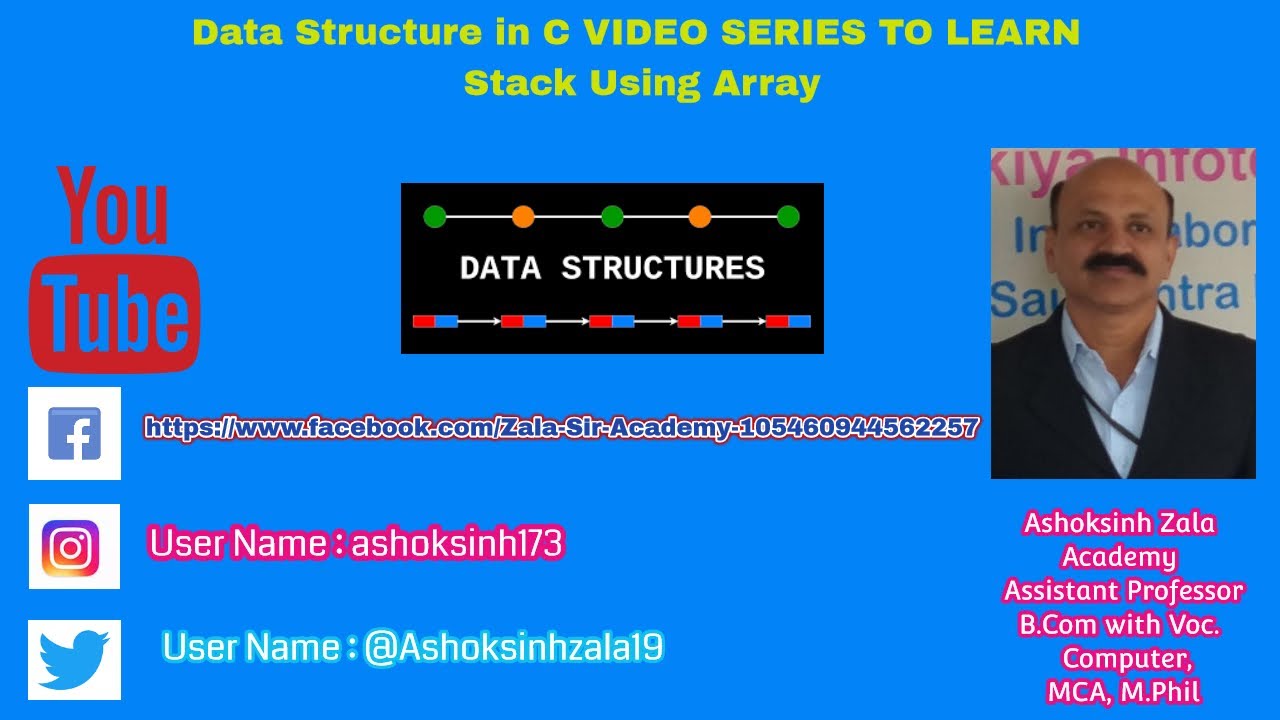 Stack Using Array In Data Structure Using C Programming Language Youtube