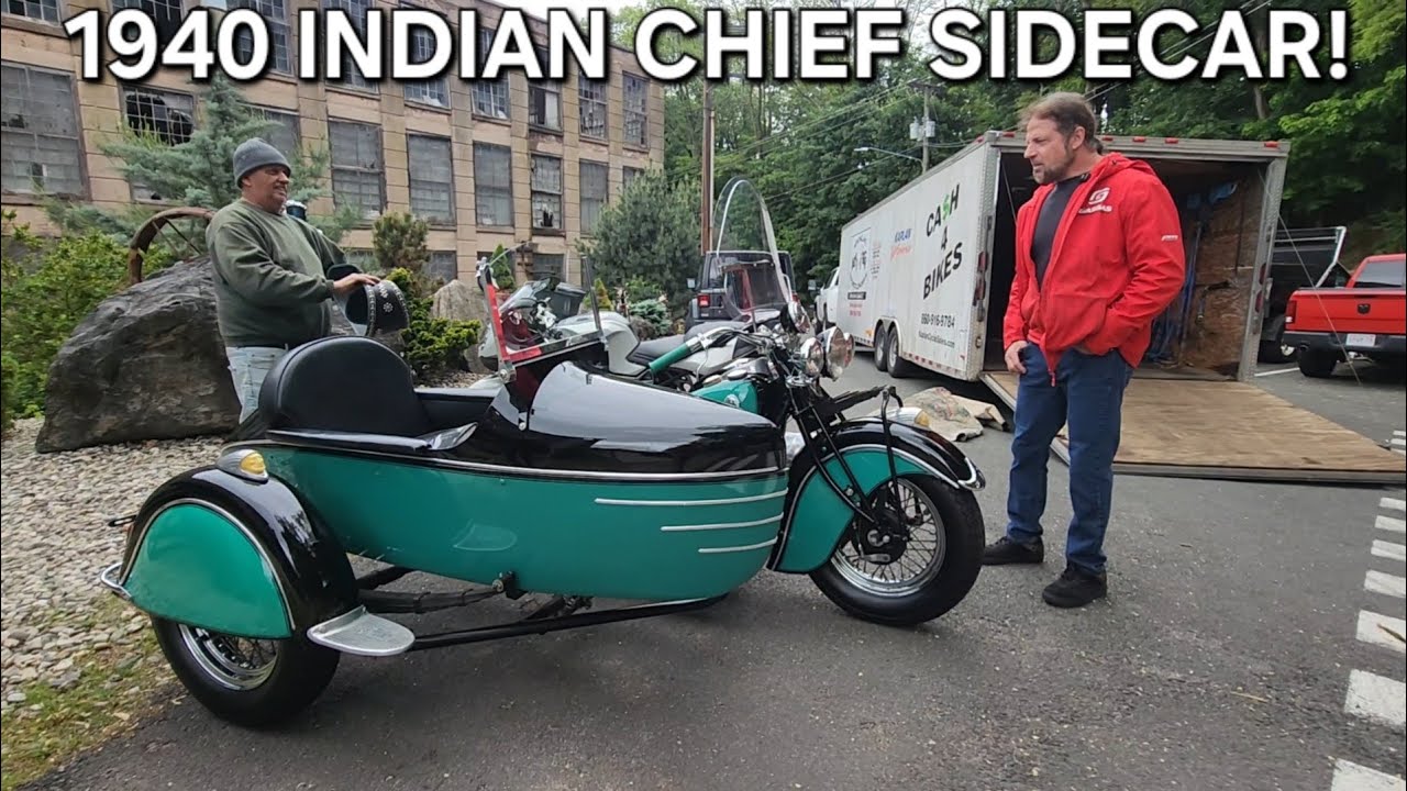 1940 INDIAN CHIEF SIDECAR RIG STOPS BY THE MUSEUM!! - YouTube