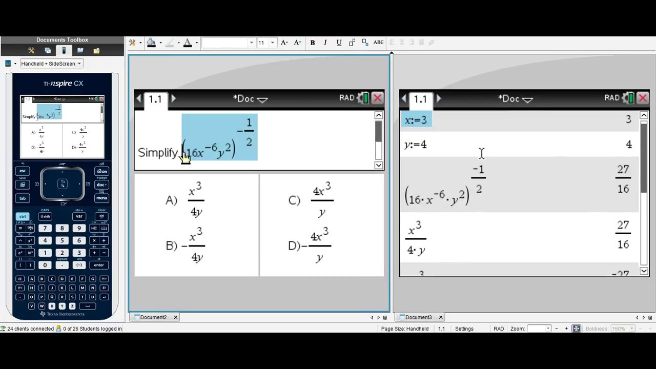 Using TI-nspire to Verify Properties of Exponents Answer - YouTube