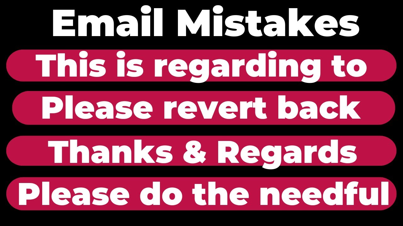 5 wrong Email expressions you are using every day. - YouTube