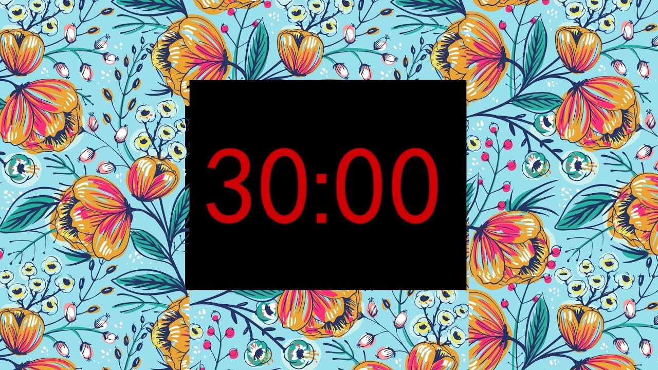30 minute timer, spring flowers, vintage timer - YouTube