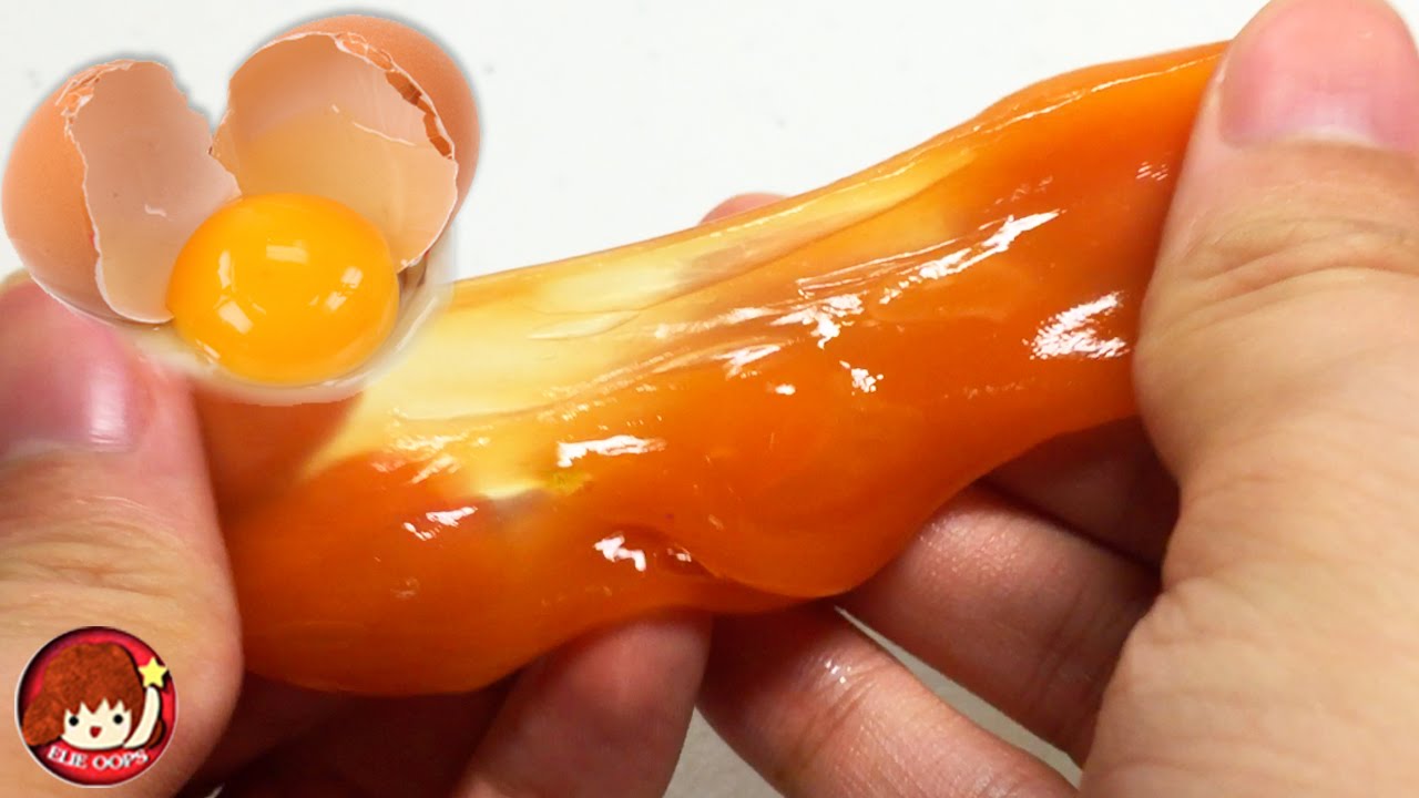 Let's Play! Raw Egg Slime ,Egg Yolk Slime by Elieoops - YouTube