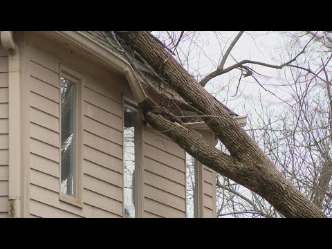 Wind damage to Broad Ripple home - YouTube