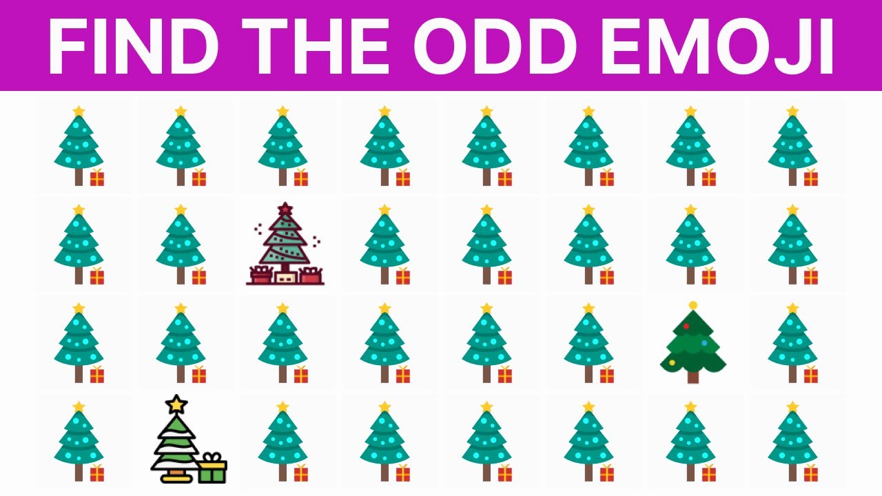 Find The Odd Emoji Out Christmas #150 - Difficult level by Harmi - YouTube