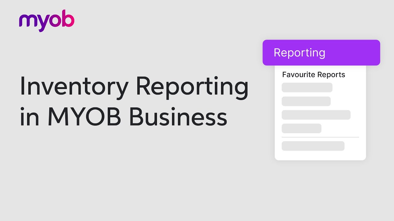 Inventory Reports In MYOB Business YouTube Inventory Reports In MYOB Business YouTube