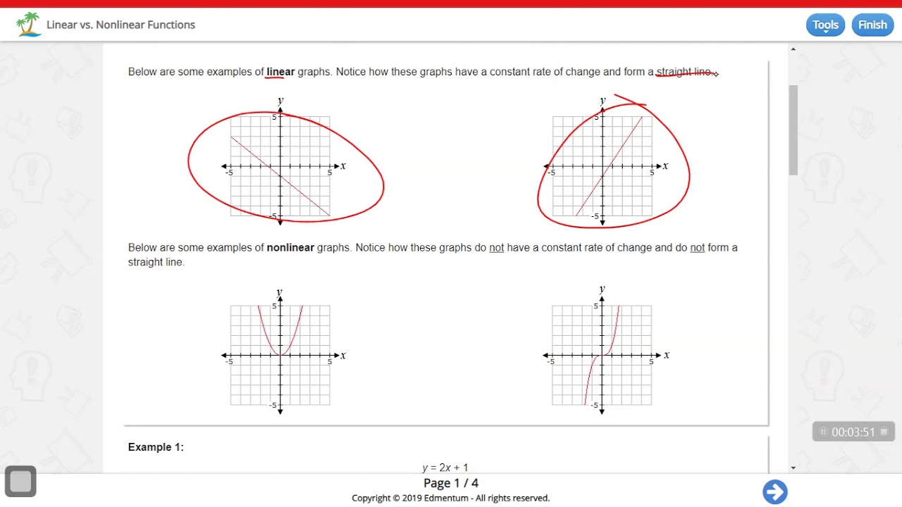 8th Grade Math Lesson 3.3: Linear vs Nonlinear - YouTube