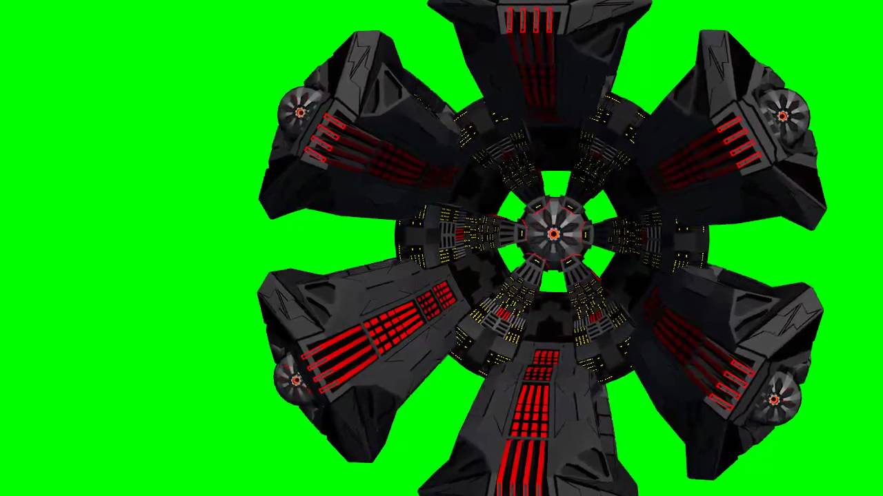 Ufo - alien battleship - various movements - green screen effect - YouTube