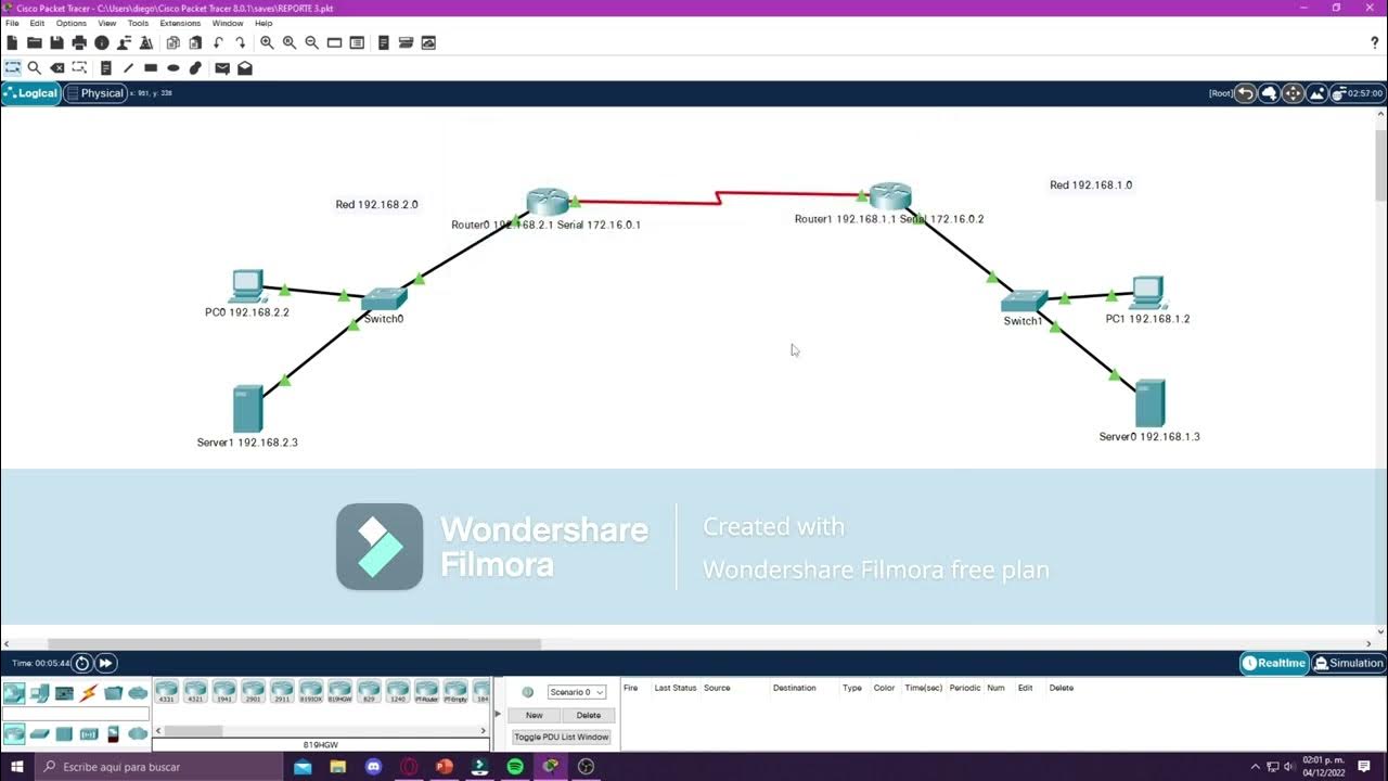 Como hacer una red WAN en cisco packet tracer - YouTube