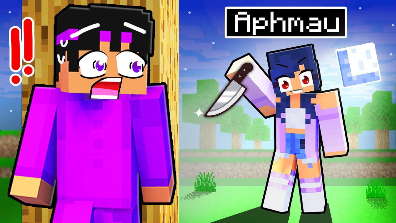 KILLER APHMAU hunts me in Minecraft! - YouTube
