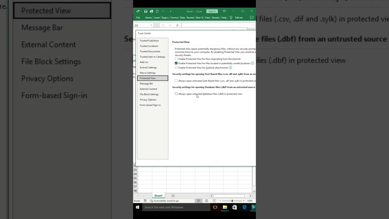 How To Inable Our Disable Security Setting Opening Data Bas In MS Excel How To Inable Our Disable Security Setting Opening Data Bas In MS Excel