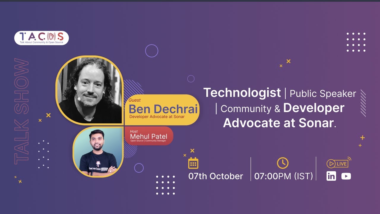 EP #19- TACOS - Ft. Ben Dechrai: Tech Speaker | Community and Developer Advocate at Sonar - YouTube