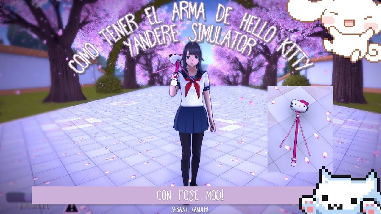 como tener el arma de hello kitty? / yandere simulator - sebast yandere ...