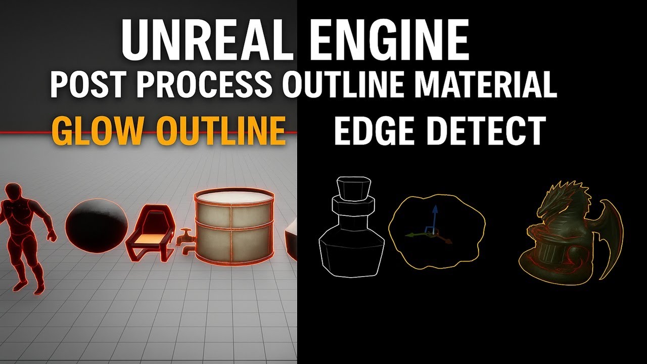 Unreal Engine Post Process Outline – Dual Style - YouTube