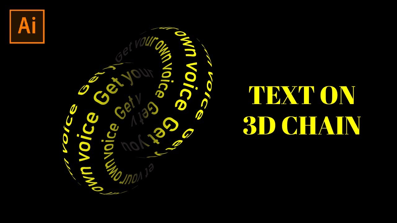 Text on 3D chain | Adobe illustrator tutorial | illustrator уроки - YouTube