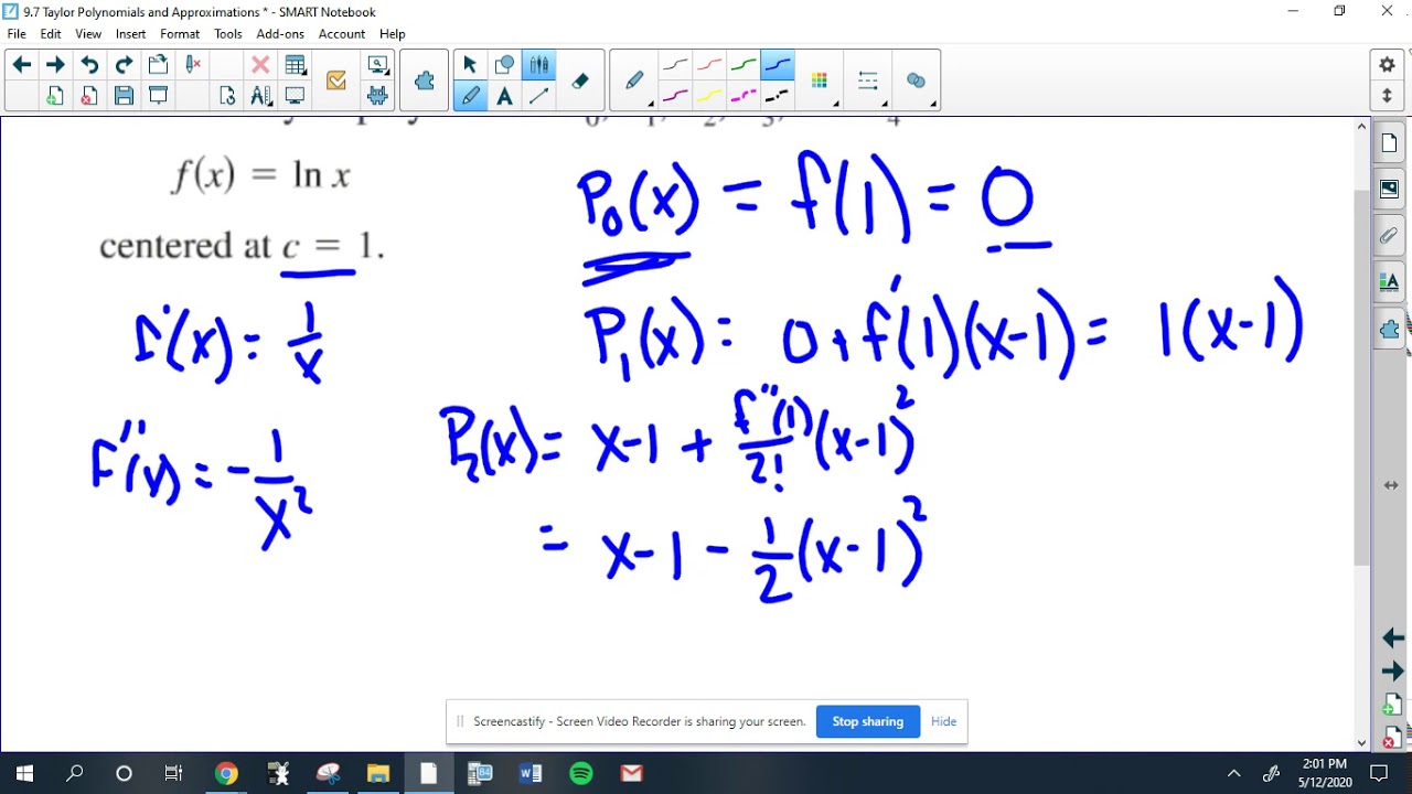 Taylor Approximations ex 1 - YouTube