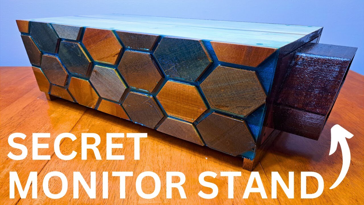 How to Make a Secret Honeycomb Monitor Stand - YouTube
