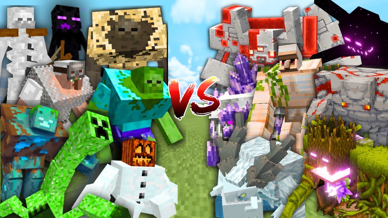 MUTANT MOBS vs OP GOLEMS in Minecraft Mob Battle - YouTube