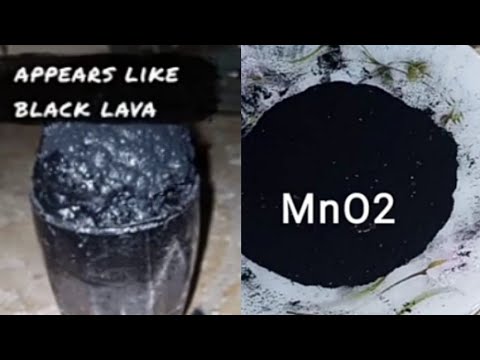 Reaction of manganes dioxide (MnO2) with hydrogen peroxide(H2O2 ...