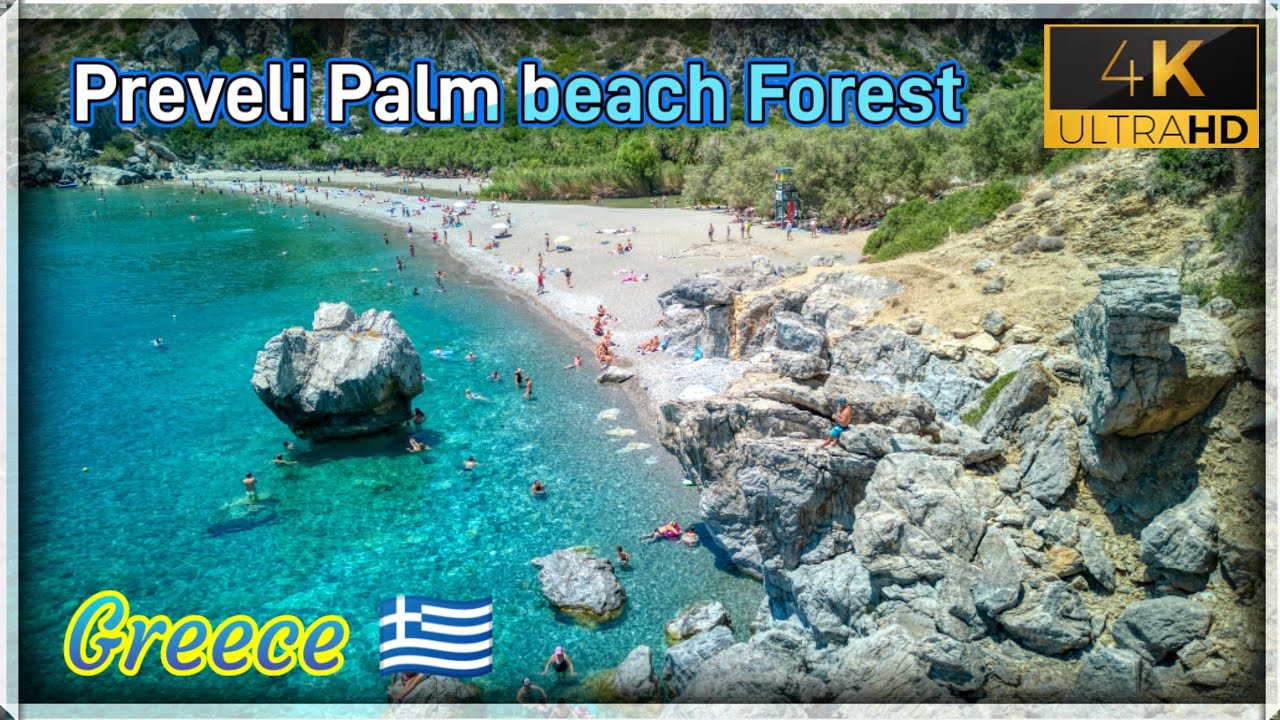 Preveli palm beach and forest, drone fotage 4k video Janek Włóczykij ...