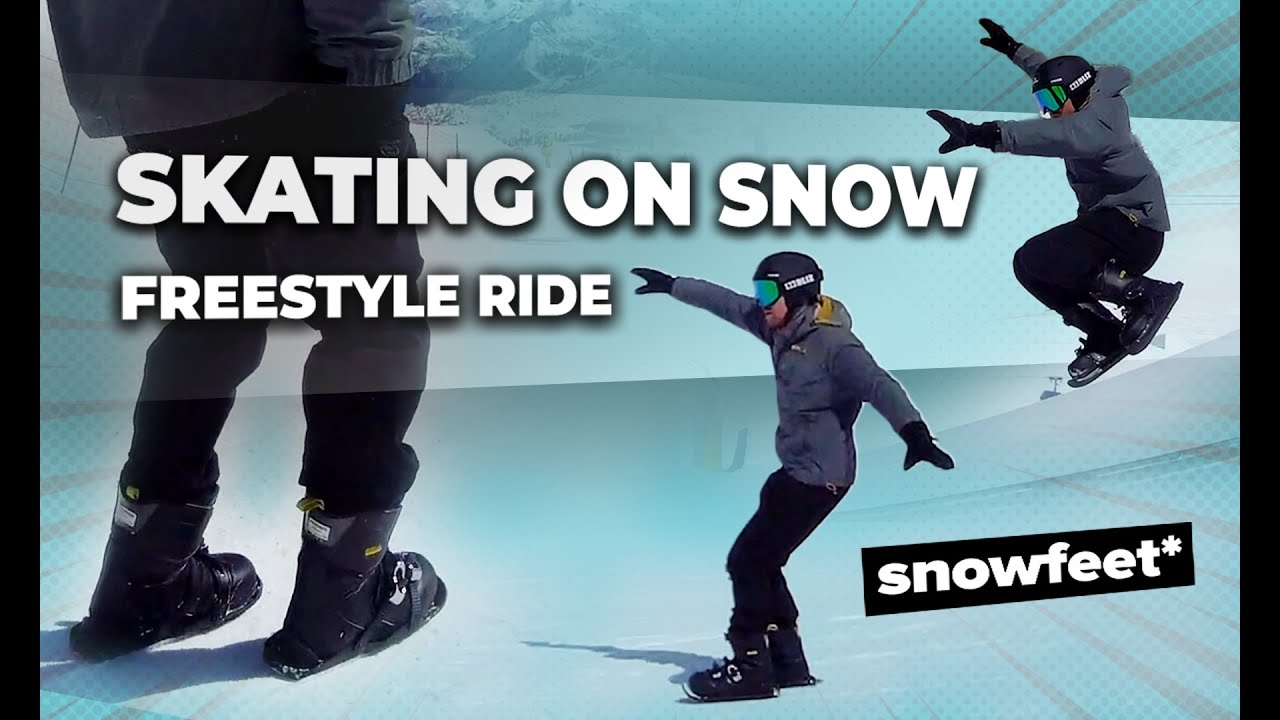 Snowfeet* | Freestyle ride with Mini Ski | Short Ski | Snowskates - YouTube