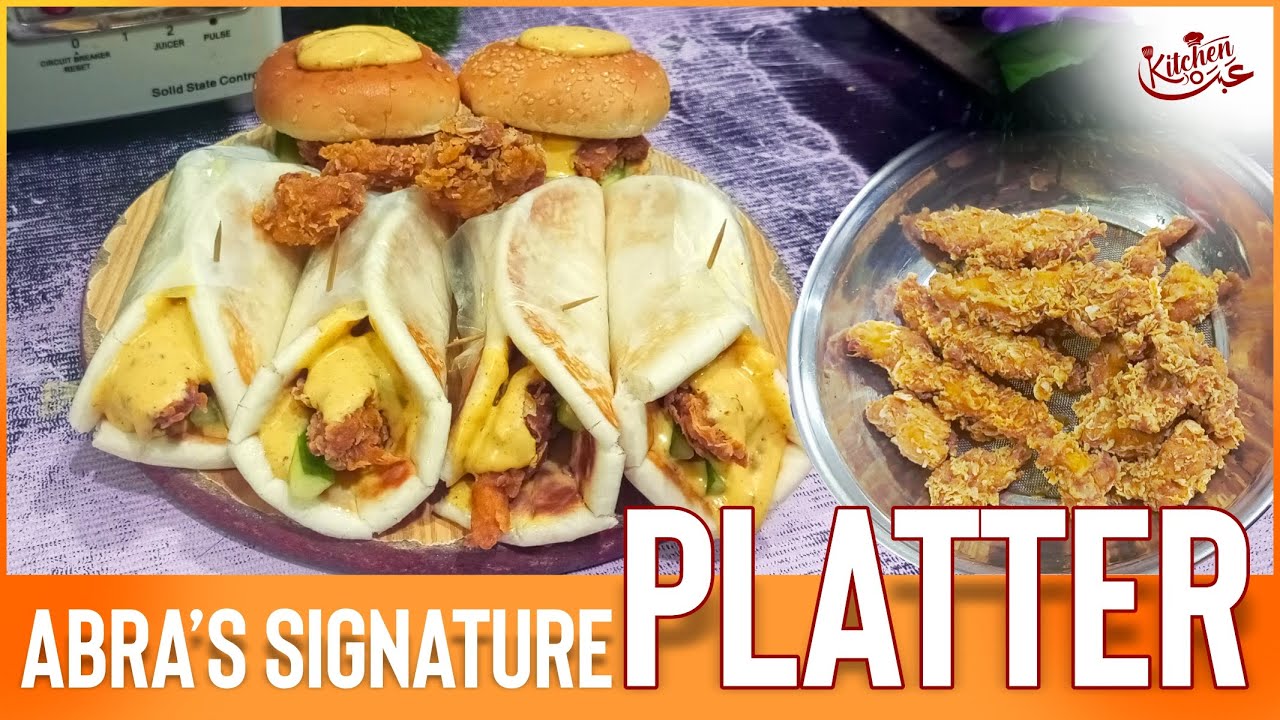 "Abra's Signature Zinger Feast: Shawarma & Burger Bliss" l Best platter ...