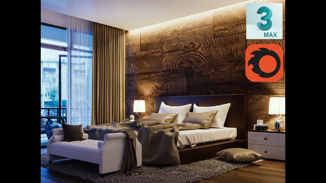 How to make 3d Realistic Bed Room with 3ds Max & Corona render - YouTube