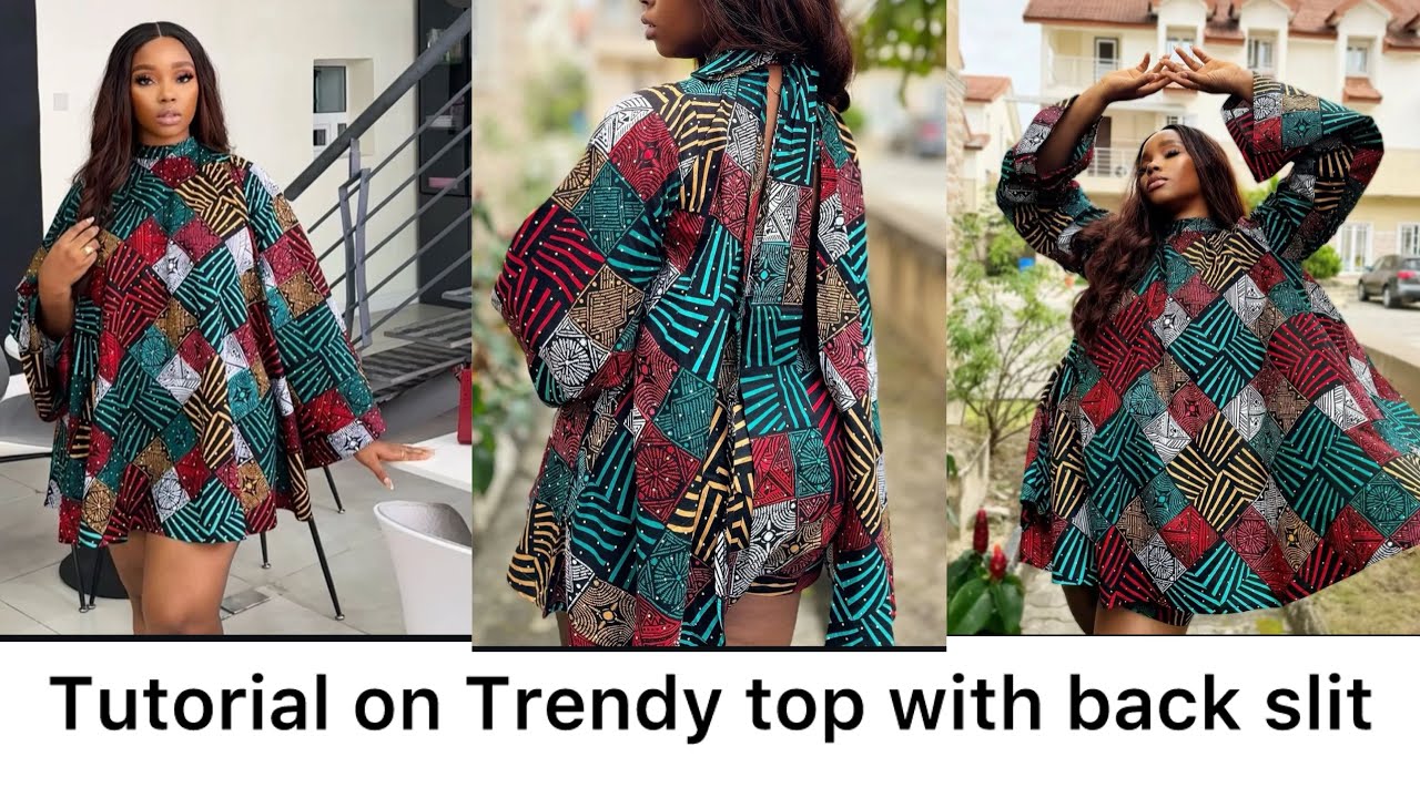 How to make the Trendy circle flare Long top tutorial with back slit ...