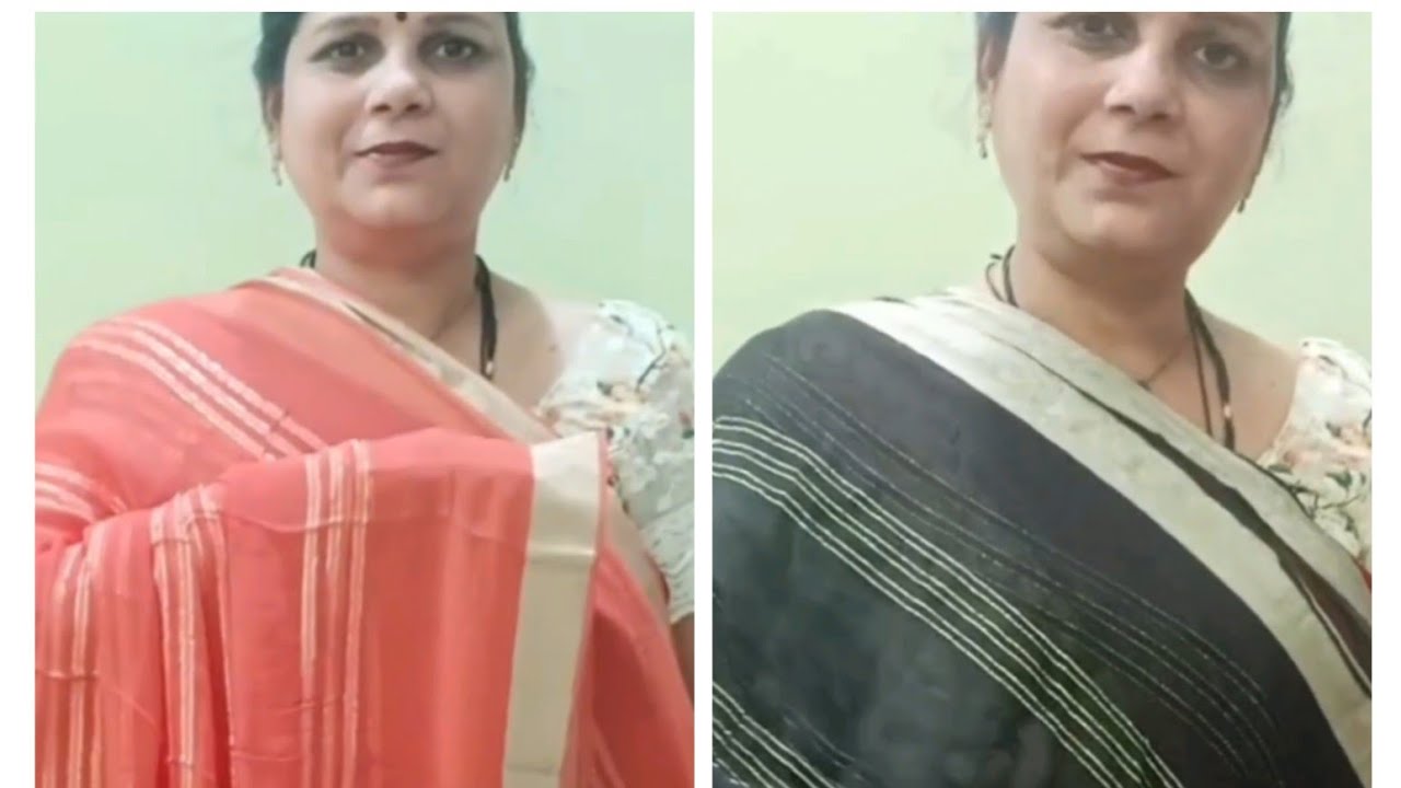 pure chiffon saree girja Sadi shop Gwalior MP - YouTube