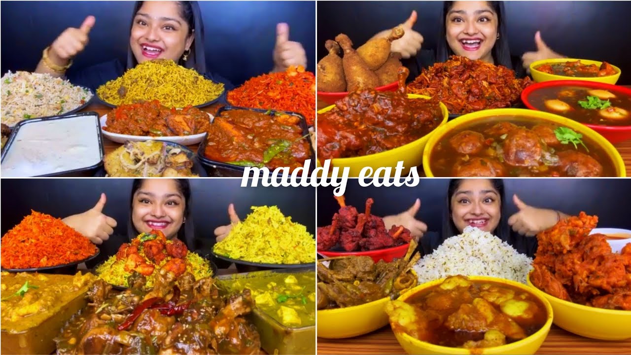 Asmr Maddy Eats Eating Delicious Food 😋 Different Types Of Rice ...