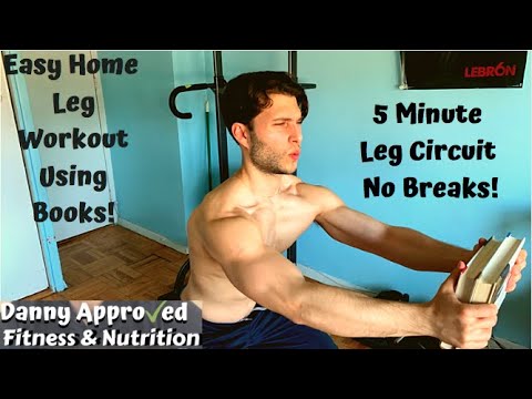 Home Beginner Leg Workout Using Books! - YouTube