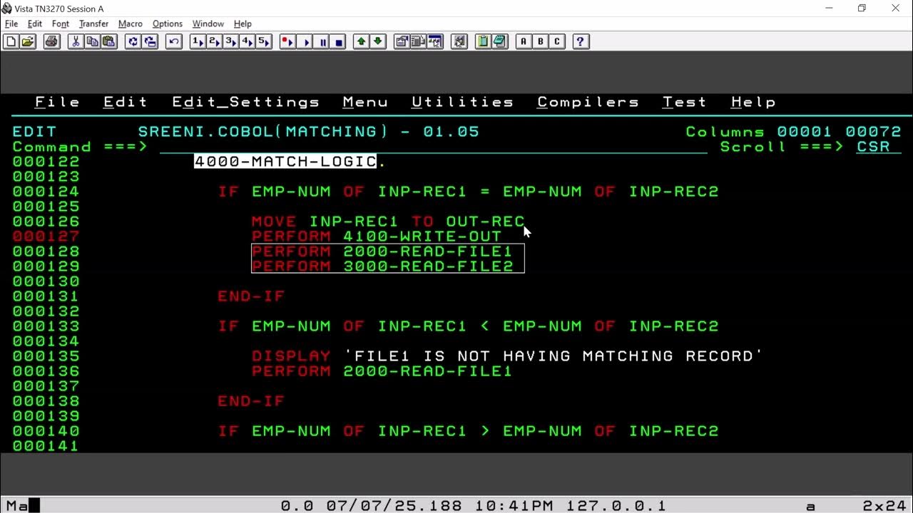 How to Match 2 input files using Cobol program(matching logic). - YouTube