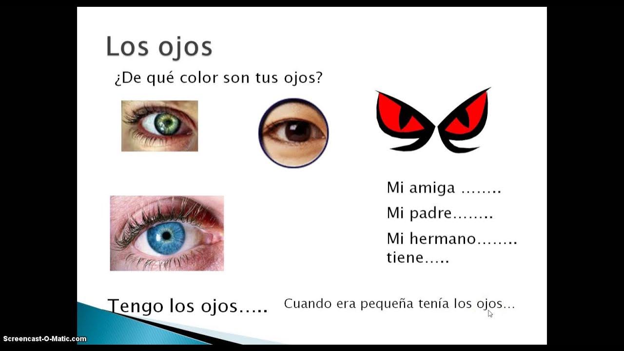 Spanish how to describe hair eyes and a few other characteristics - YouTube