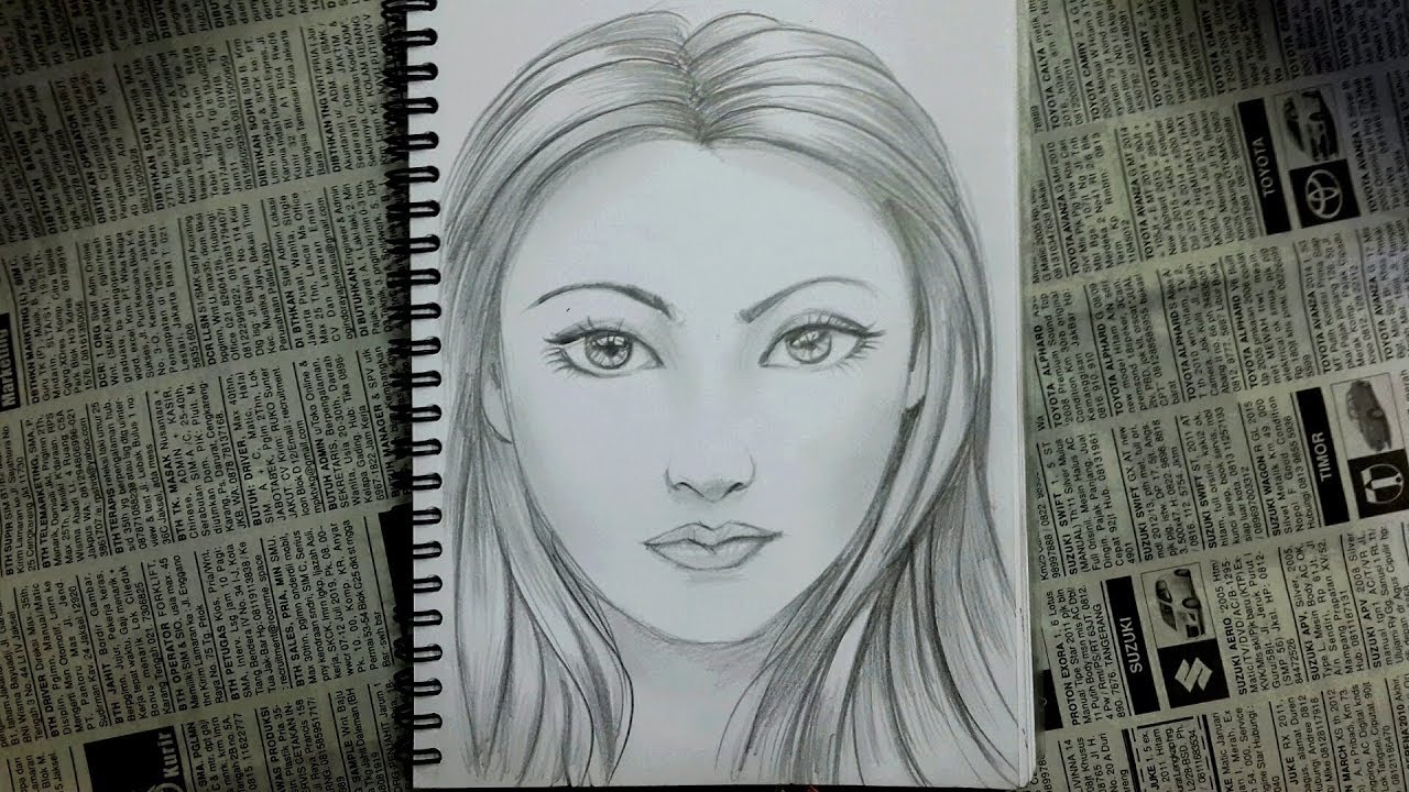 The most easy realistic face Drawing | face Drawing for beginner - YouTube