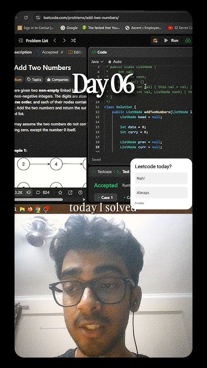Episode 6 | Coding everyday until I get a job #job #dsa #linkedlist #leetcode - YouTube