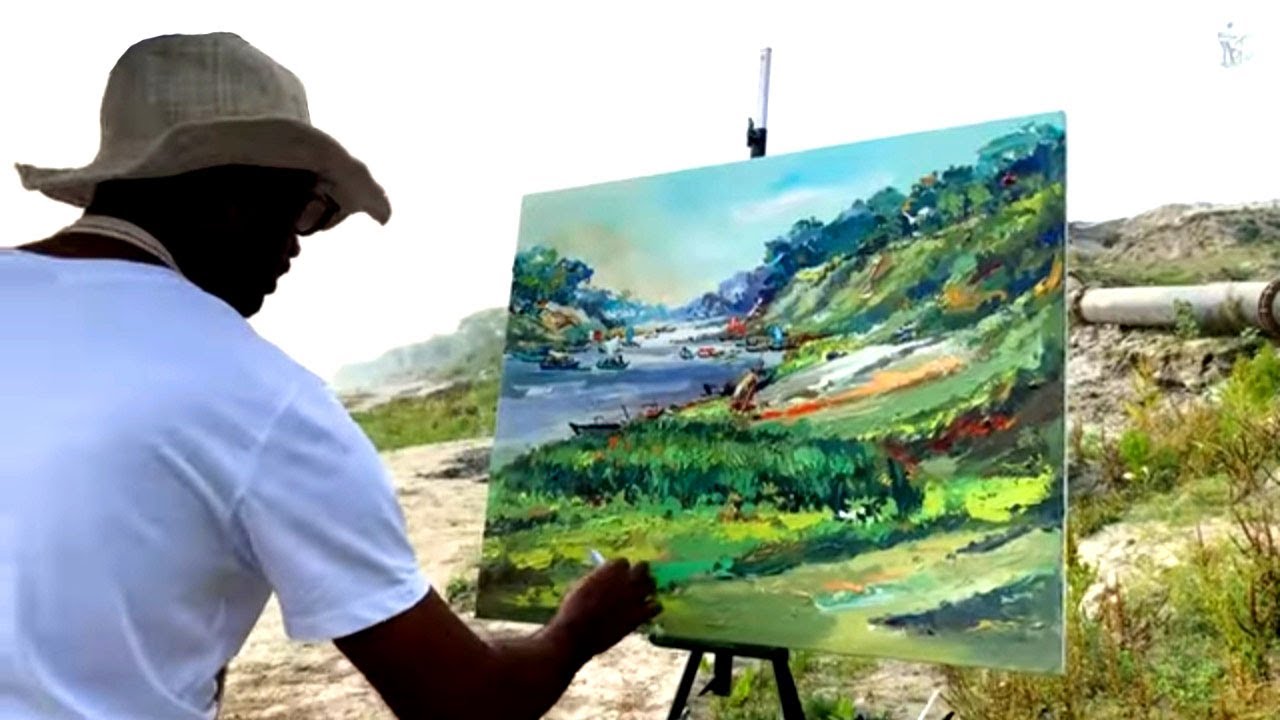 Acrylic plein air Landscape Painting | Outdoor Landscape Painter ...