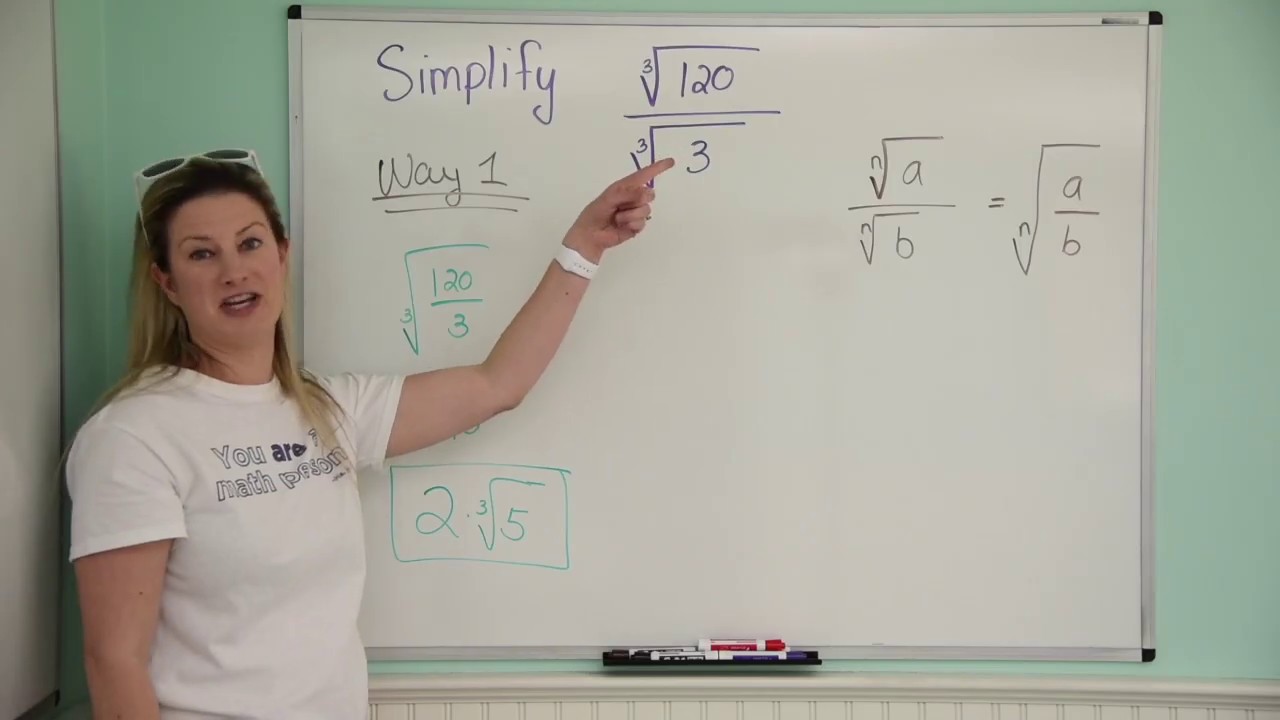 Simplify The Cube Root Of 120 Over The Cube Root Of 3 YouTube